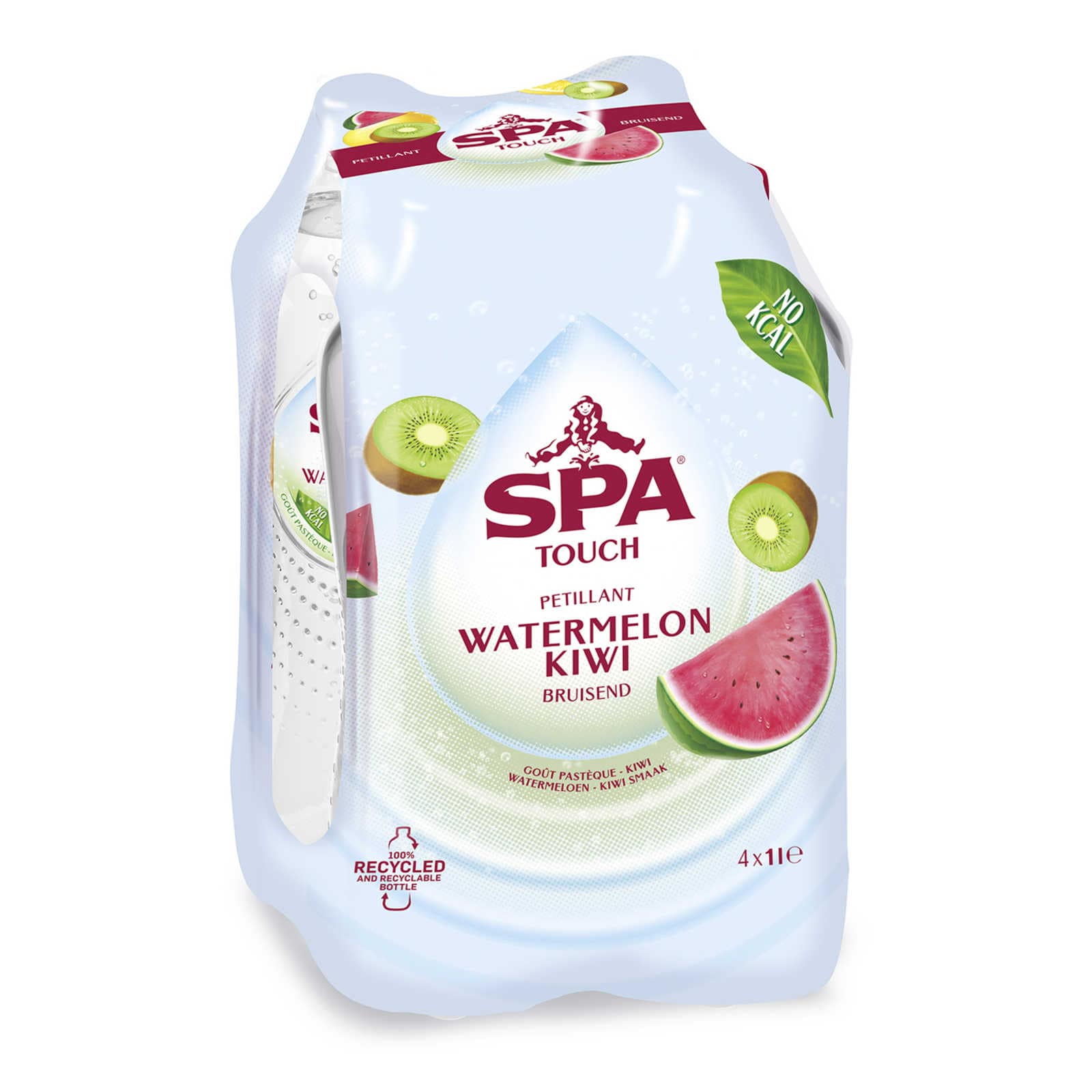 Spa | Touch | Gearomatiseerd water | Watermeloen - Kiwi | 4 x 1 l | Delhaize