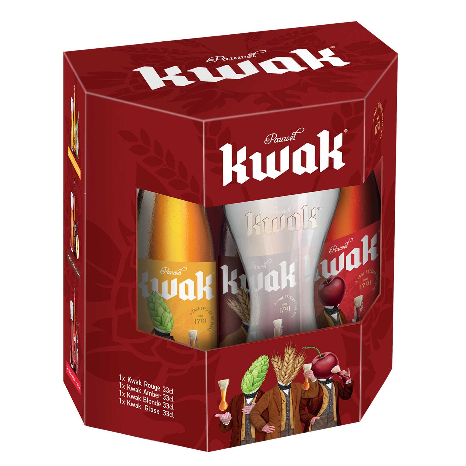 Kwak | Bière Ambrée | 8,4% Alc. | Giftpack + verre | 3 x 33 cl | Delhaize