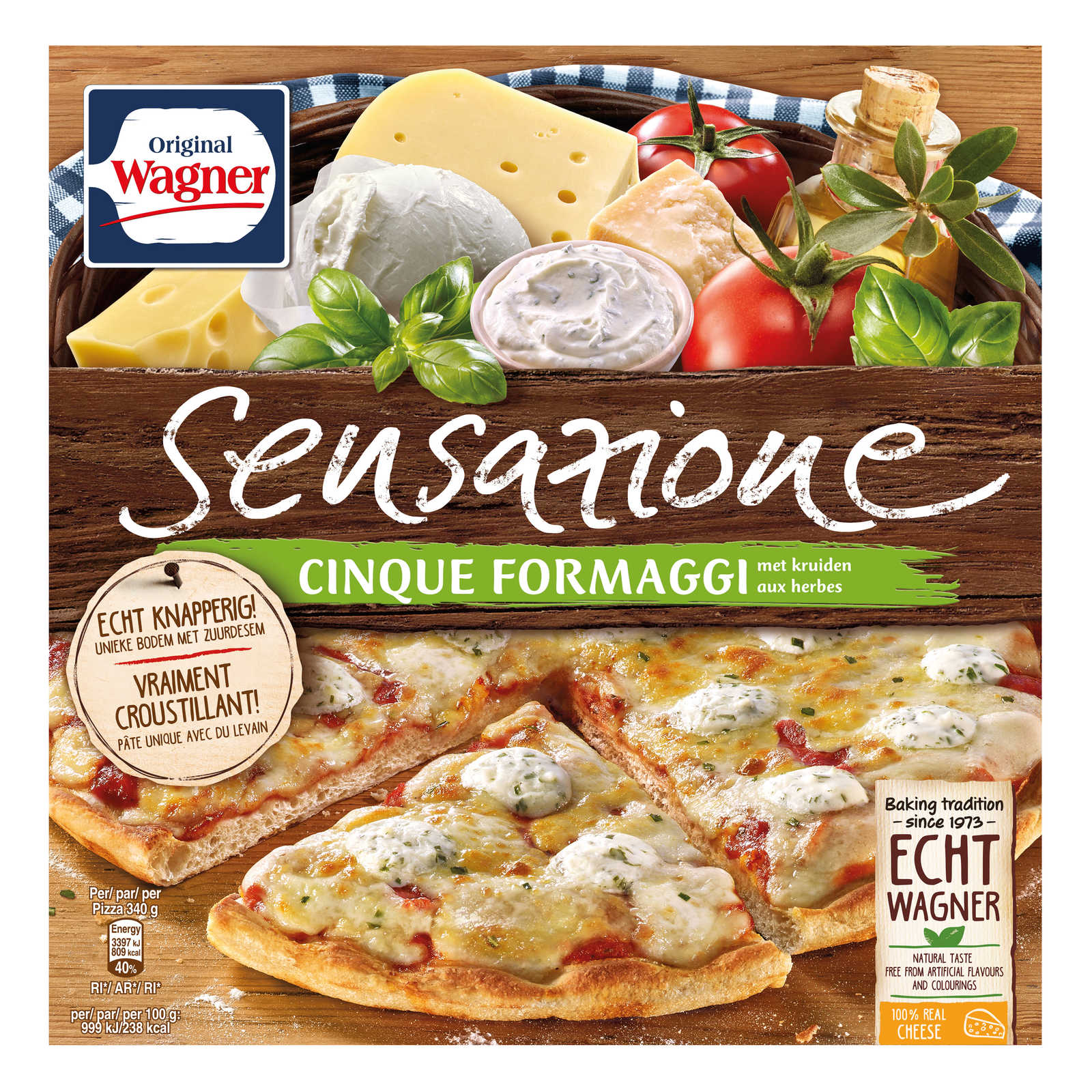 Wagner | Pizza | Lx | Sensazione | 5 Cheeses | 340 gr | Delhaize