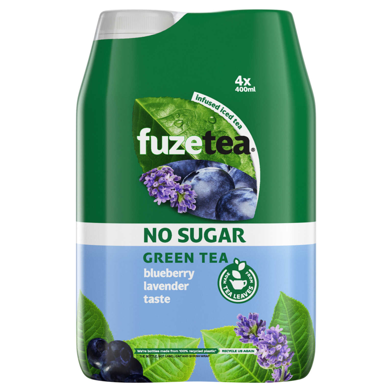 Fuze Tea | Thé vert |Blueberry Lavender| No sugar |PET | 4 x 40 cl ...