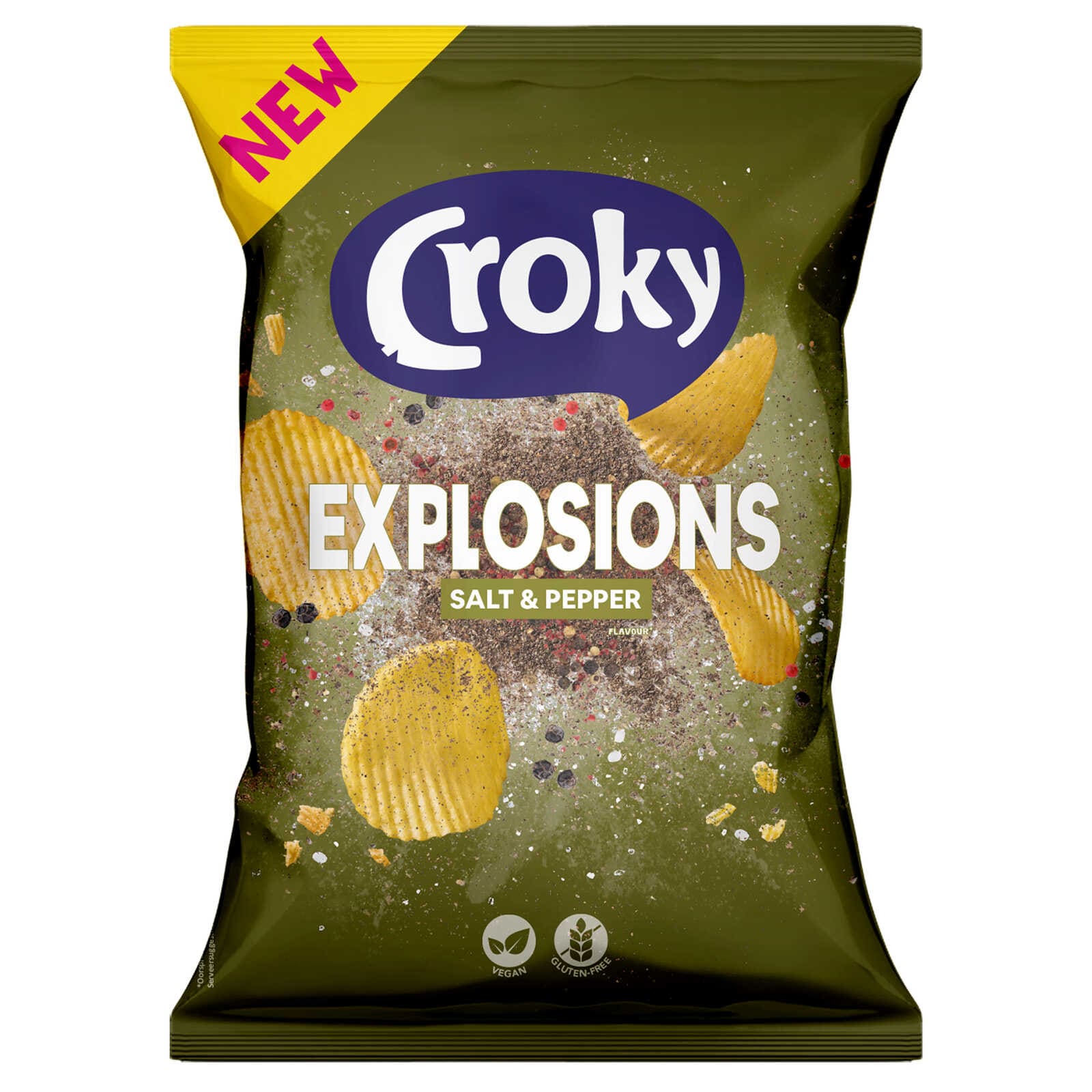 Croky | Explosions | Chips | Salt | Pepper | 150 gr | Delhaize