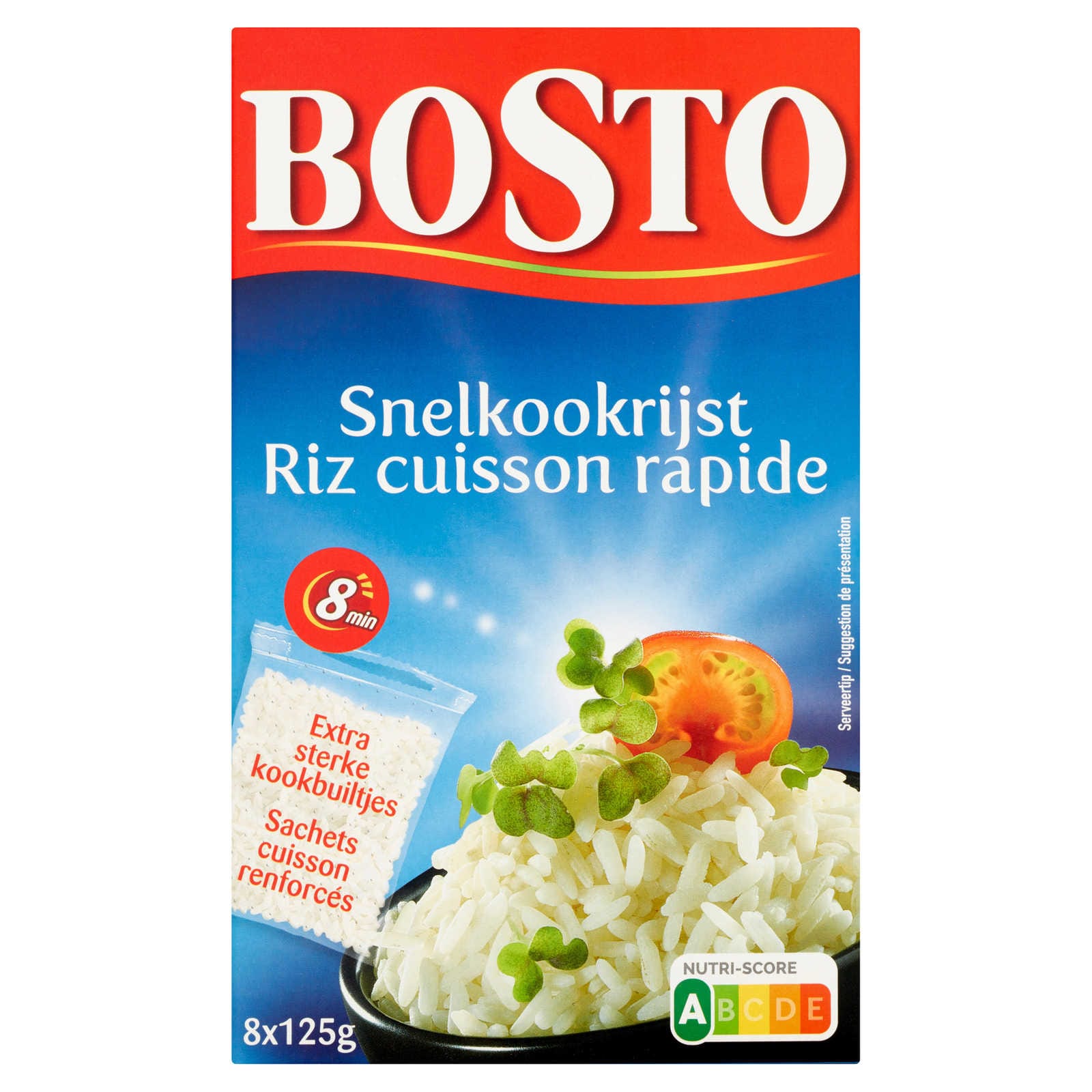Bosto | Snelkookrijst | 8 min | 8 x 125 gr | Delhaize