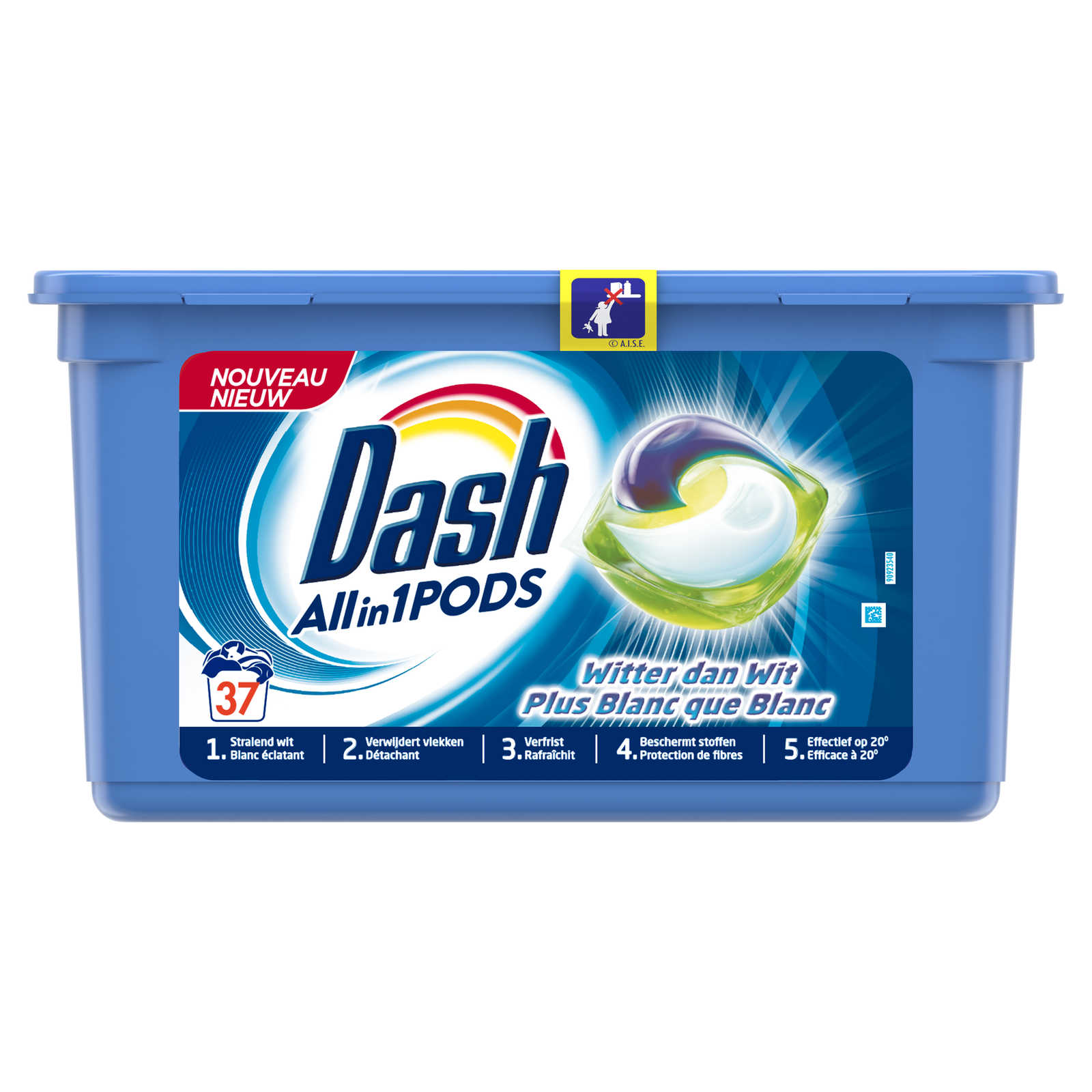 Dash | Lessive | Capsules | Blanc | 37 pc | Delhaize
