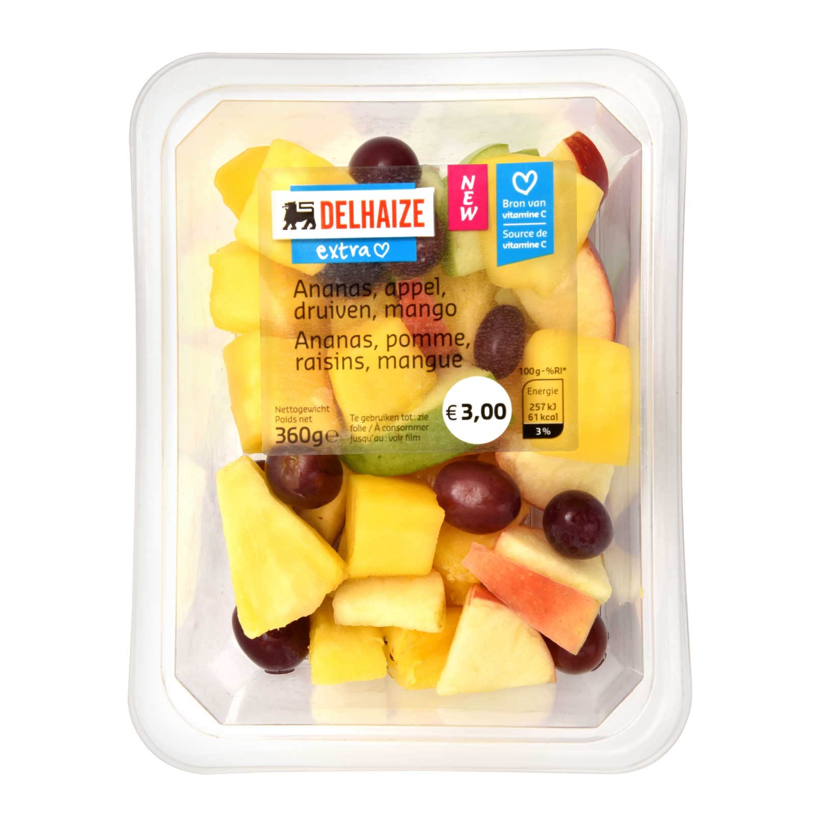 Delhaize | Mix Ananas appel mango druif | 360 gr | Delhaize