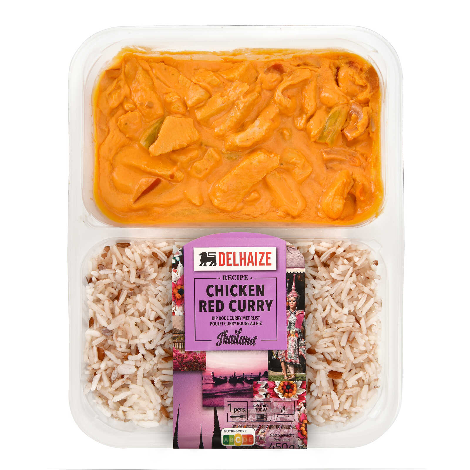 Delhaize | Rode curry | Rijst | 450 gr | Delhaize