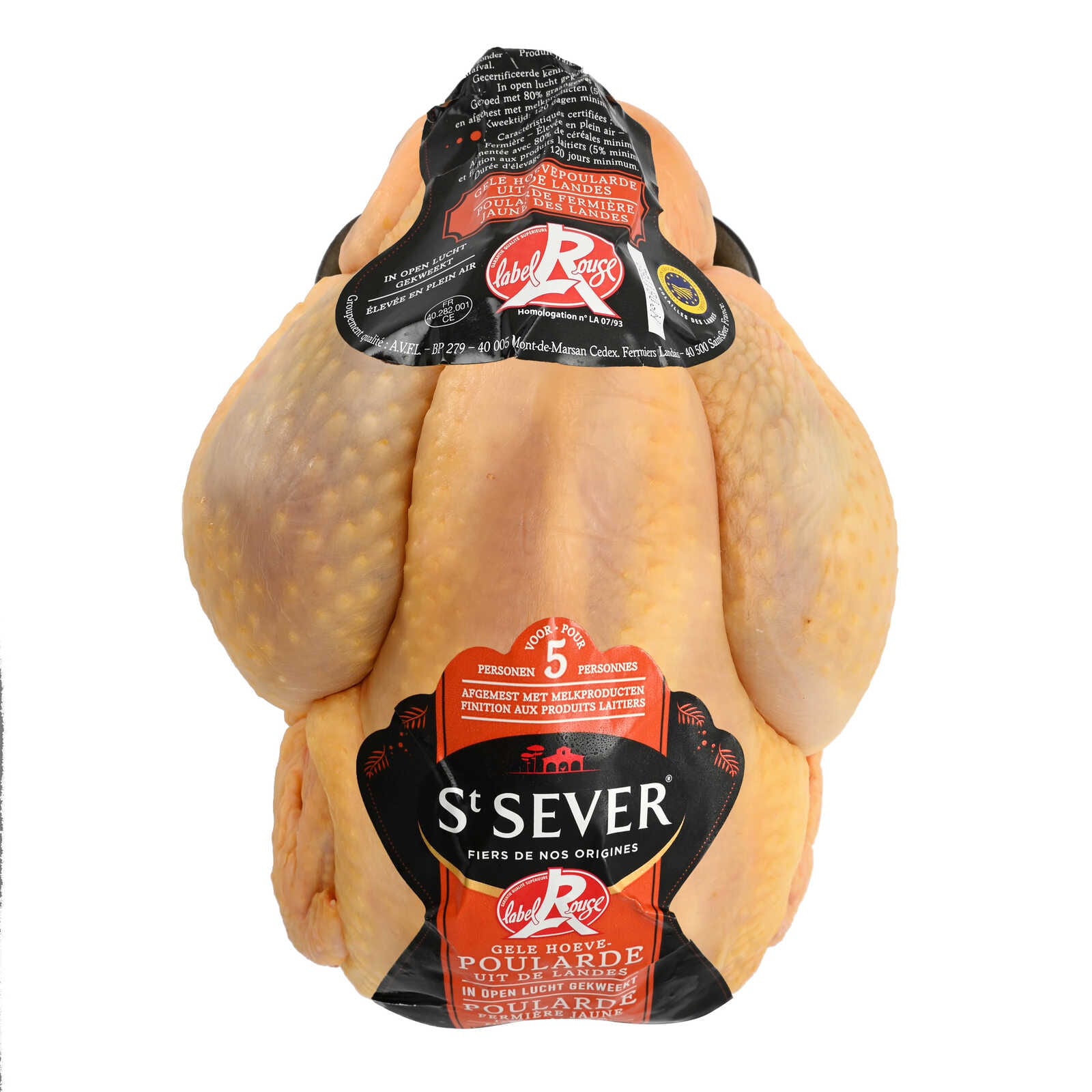 St Sever | Poularde fermier jaune | Label rouge | +/- 1 kg | Delhaize
