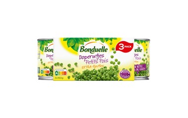 Bonduelle | Doperwten | Extra fijn 2+1 | 3 x 140 gr | Delhaize