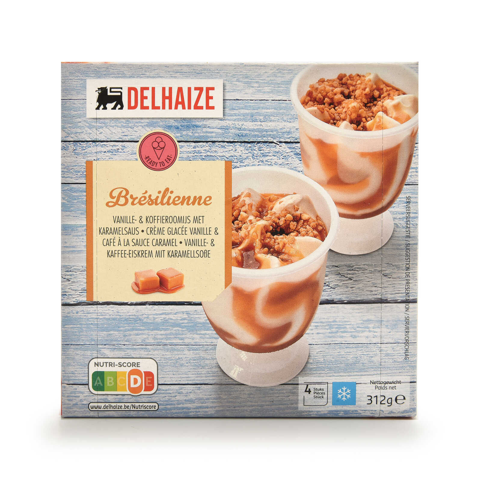 Delhaize | Crème glacée | Brésilienne | 4 x 13,5 cl | Delhaize