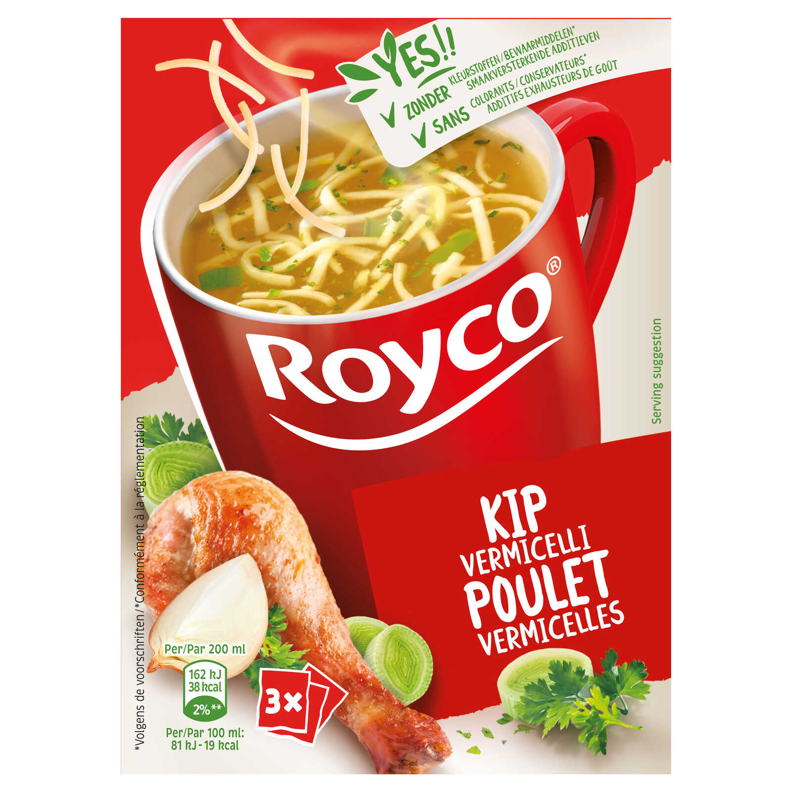 Royco | Soep | Kip | Vermicelli | 3 x 10,3 gr | Delhaize
