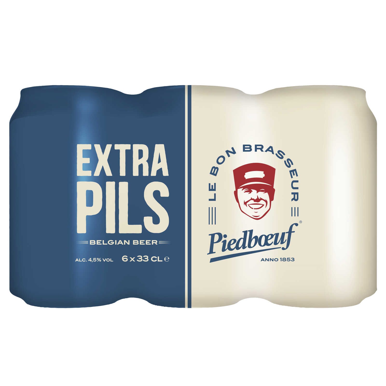 Piedboeuf | Bier | Extra Pils | 4,5% Alc. | Blik | 6 x 33 cl | Delhaize