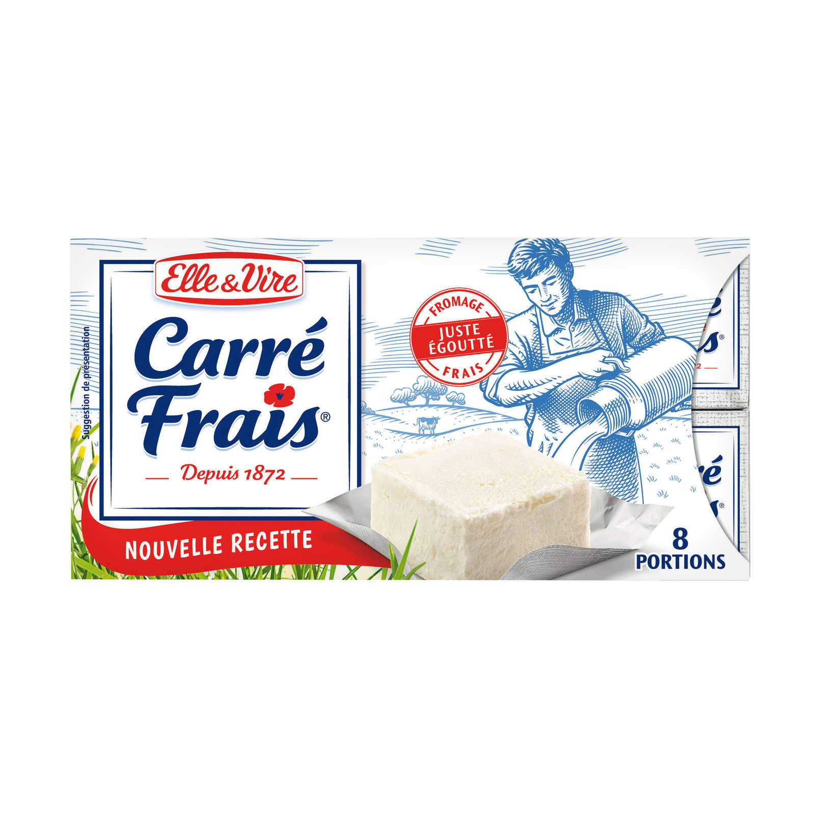 Carré Frais | Fromage frais | Demi-sel | 8 x 25 gr | Delhaize