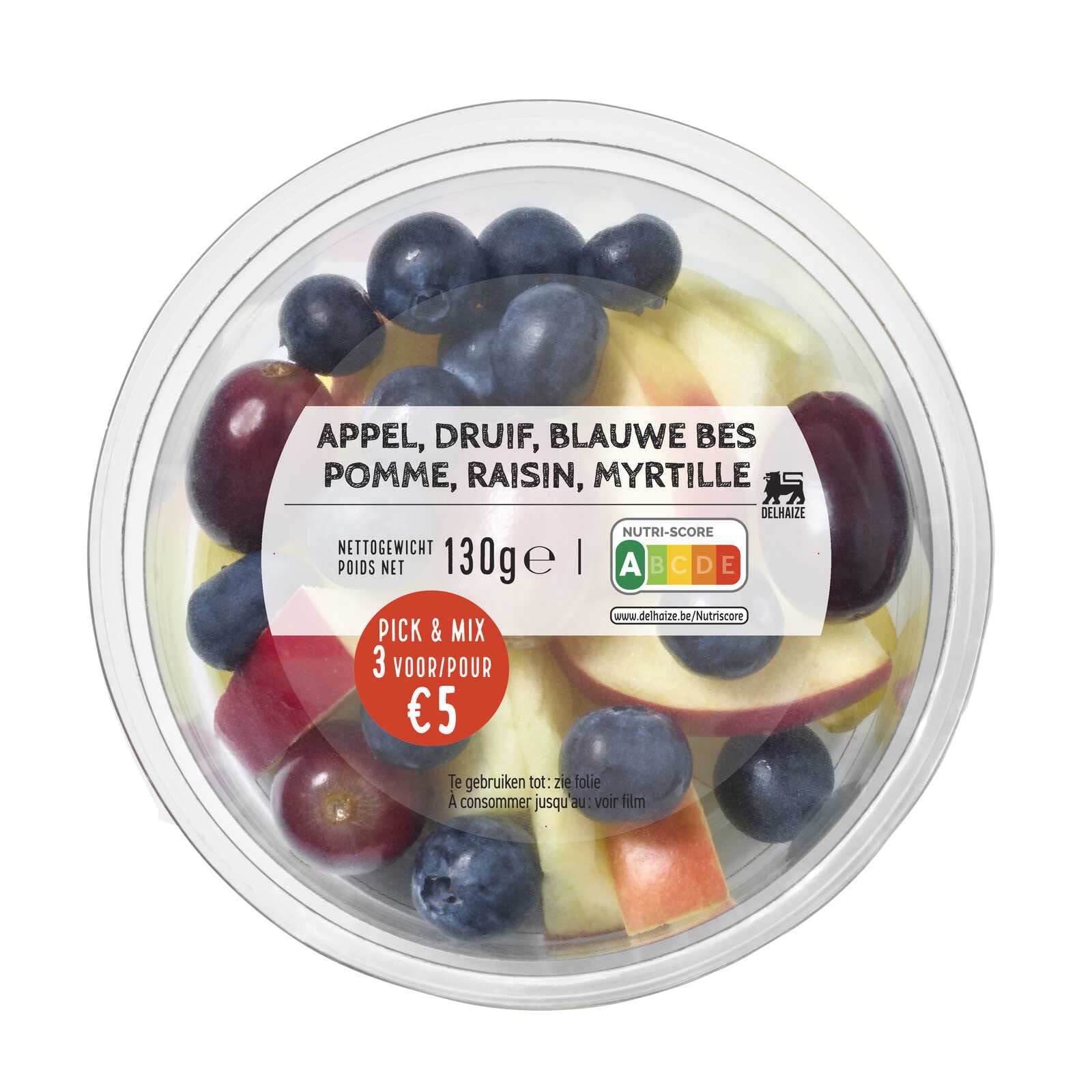 Delhaize | Fruit | pomme | raisin | myrtille | 130 gr | Delhaize