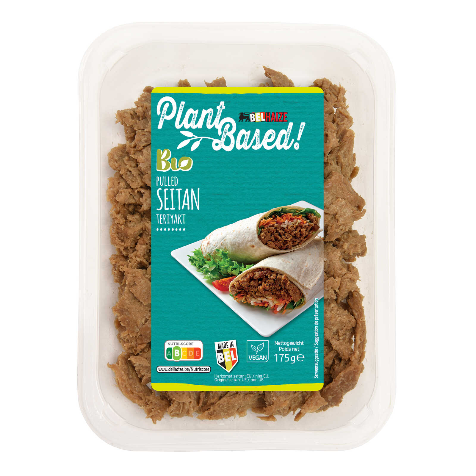 Delhaize | Plant-Based | Seitan | Pulled | Vegan | Bio | 175 gr | Delhaize