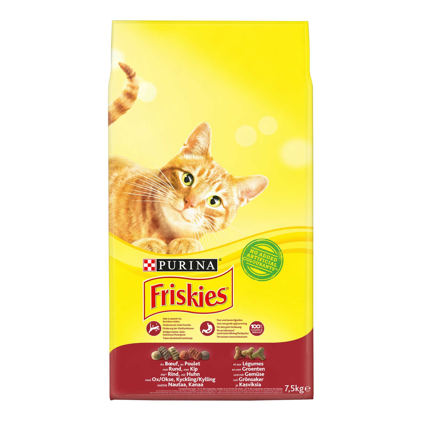 Purina | Friskies | Aliment chat | Adulte | Boeuf Poulet Legumes | 7,5 ...