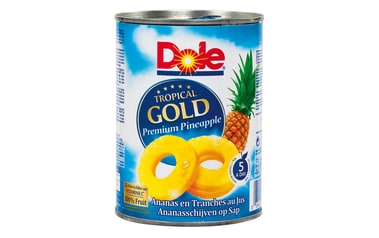 DOLE | TROPICAL GOLD | Ananas | Schijven | Sap | Blik | 567 gr | Delhaize