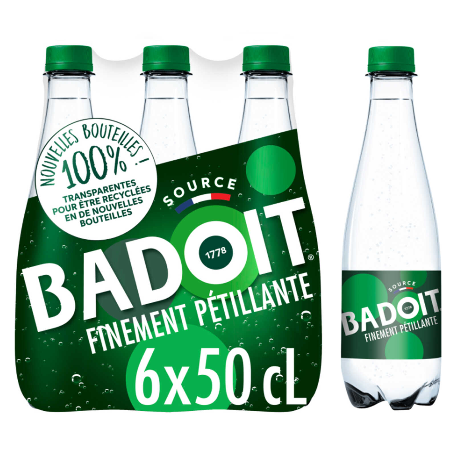 Badoit | Eau minérale | Vert | Pétillante | PET | 6 x 50 cl | Delhaize