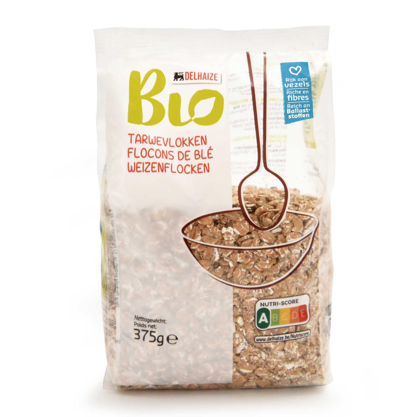 Delhaize | Bio | Vlokken | Tarwe | Bio | 375 gr | Delhaize