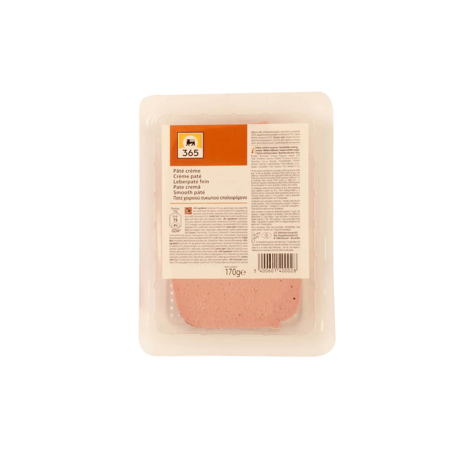 365 | Delhaize | Pâté crème | 170 gr | Delhaize