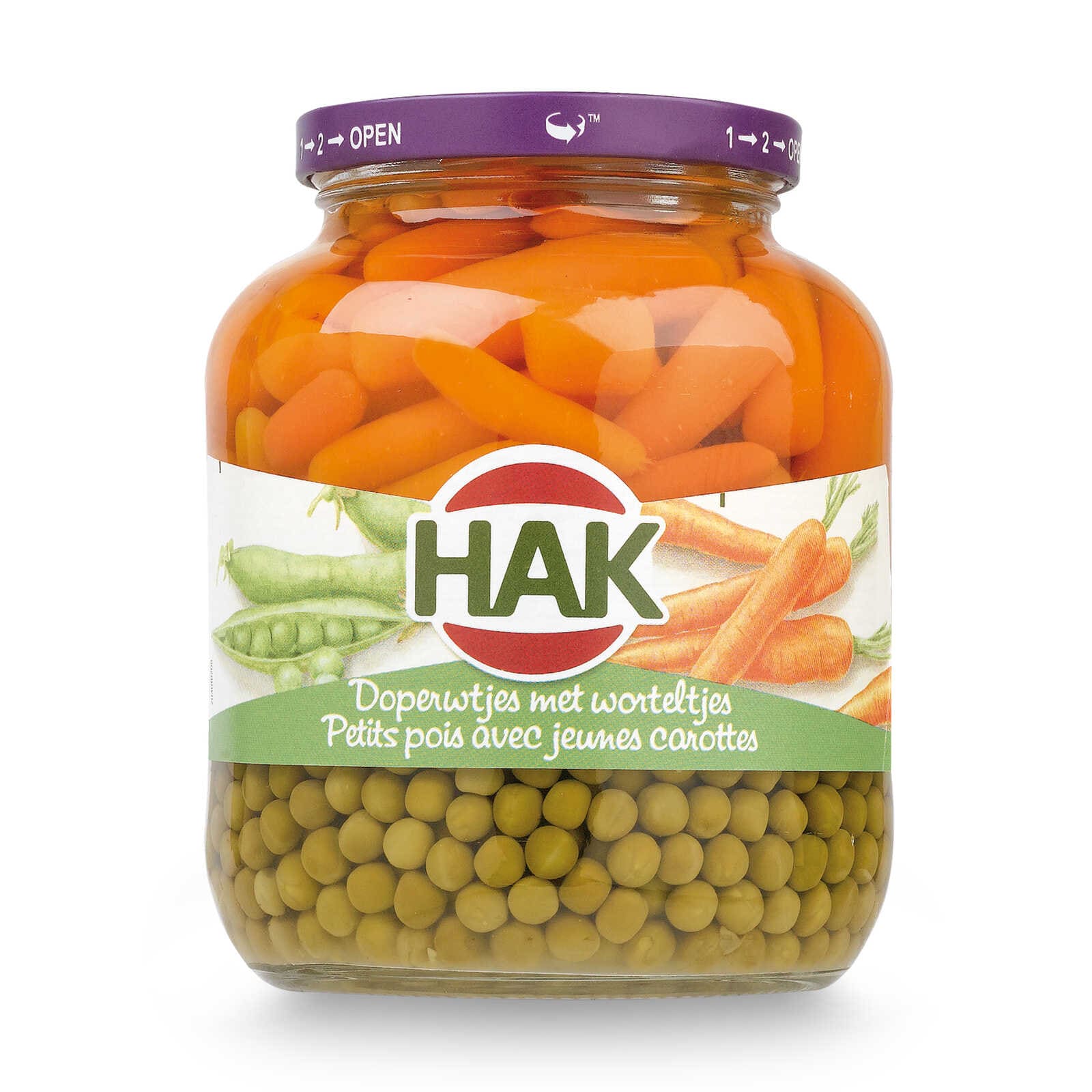 Hak | Doperwten-Wortelen | Extra fijn | 450 gr | Delhaize