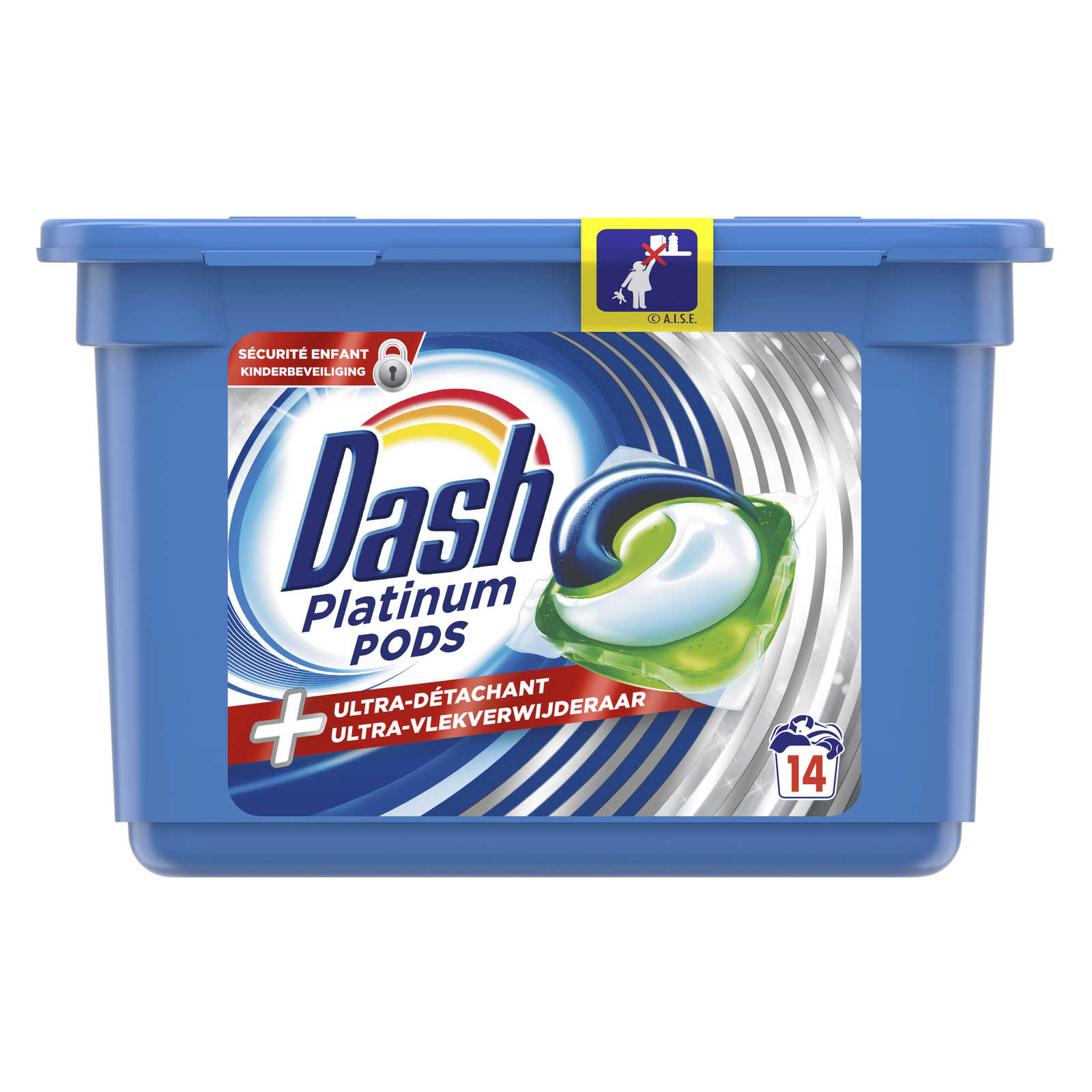 Dash | Lessive | Capsules | Platinum | 14 pc | Delhaize