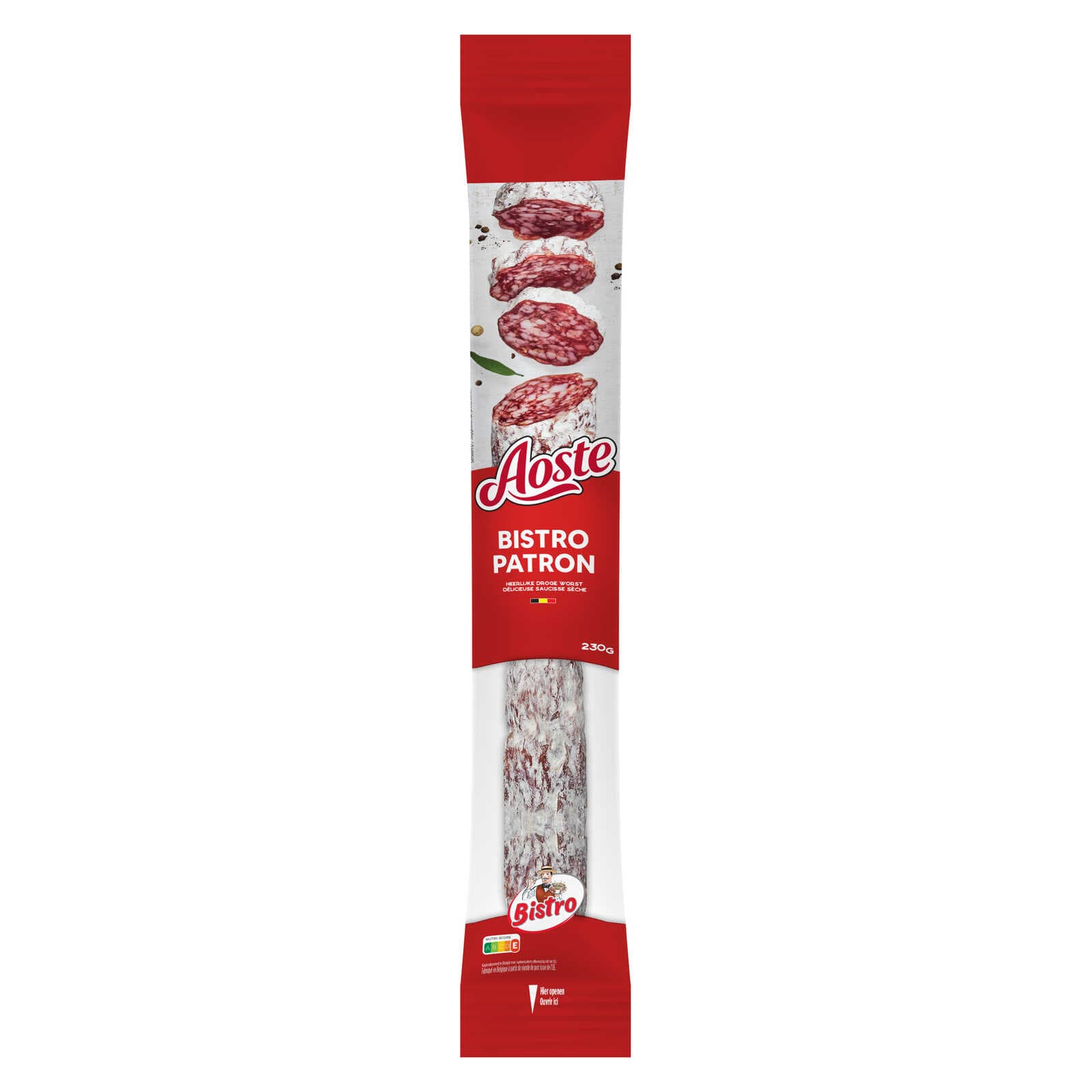 Aoste | Bistro | Patron | Saucisson | 100% porc | 230 gr | Delhaize