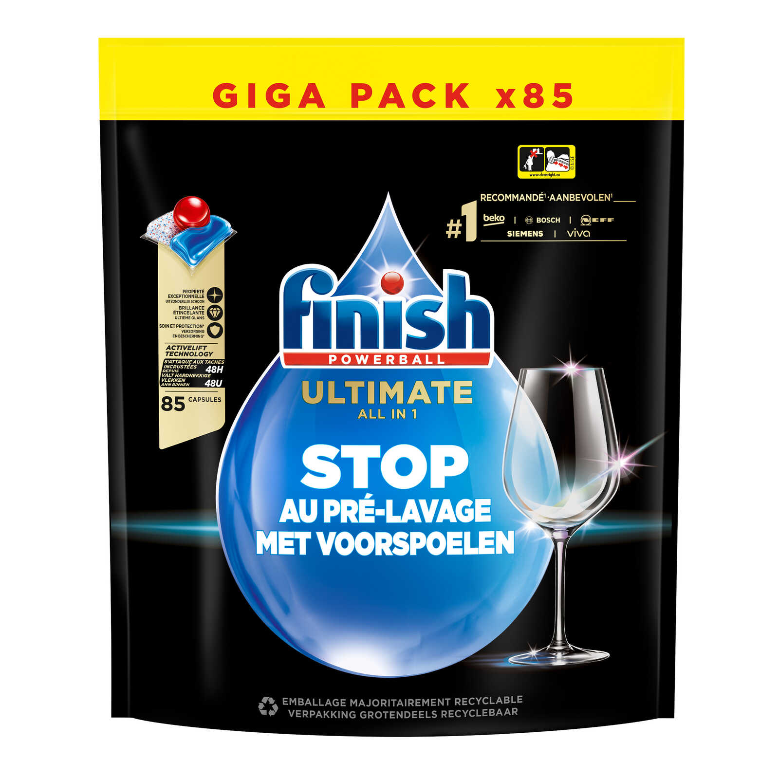 Finish | Tablettes Lave Vaiss | Ultimate | Poseidon | 85 pc | Delhaize