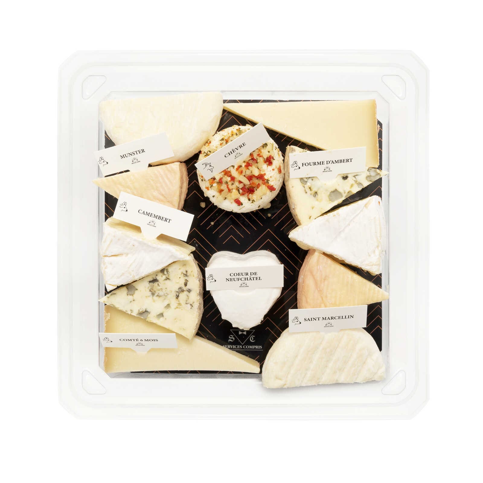 Services Compris | kaasplateau | assort. | 12 porties | Eco | 375 gr ...