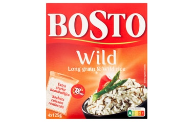 Bosto | Riz | Grains long-Sauvage | 18 min | 4 x 125 gr | Delhaize