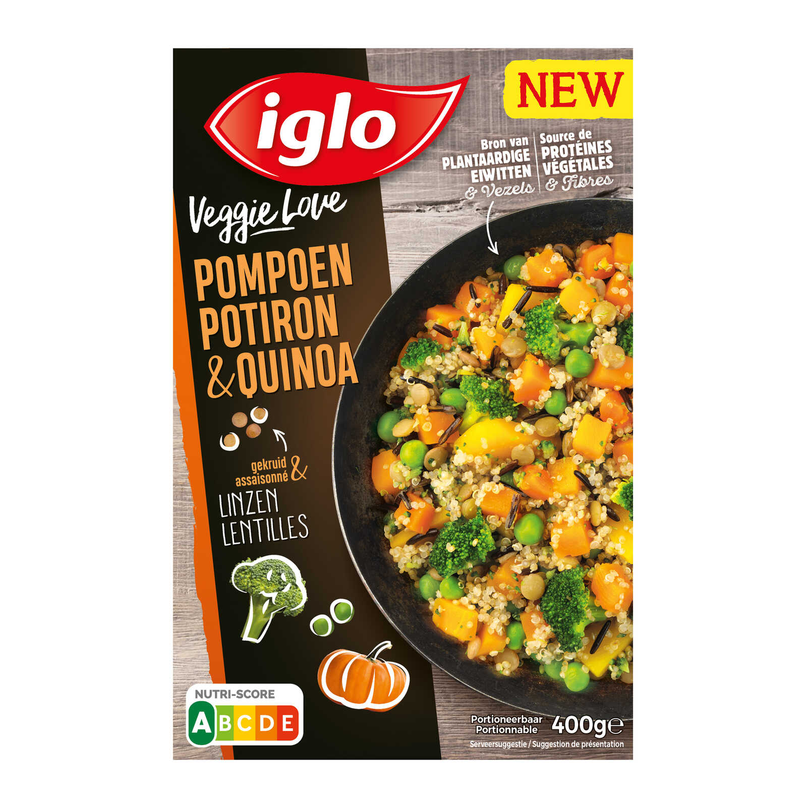 Iglo | Veggie Love | Veggie Love | Pompoen | Quinoa | 400 gr | Delhaize