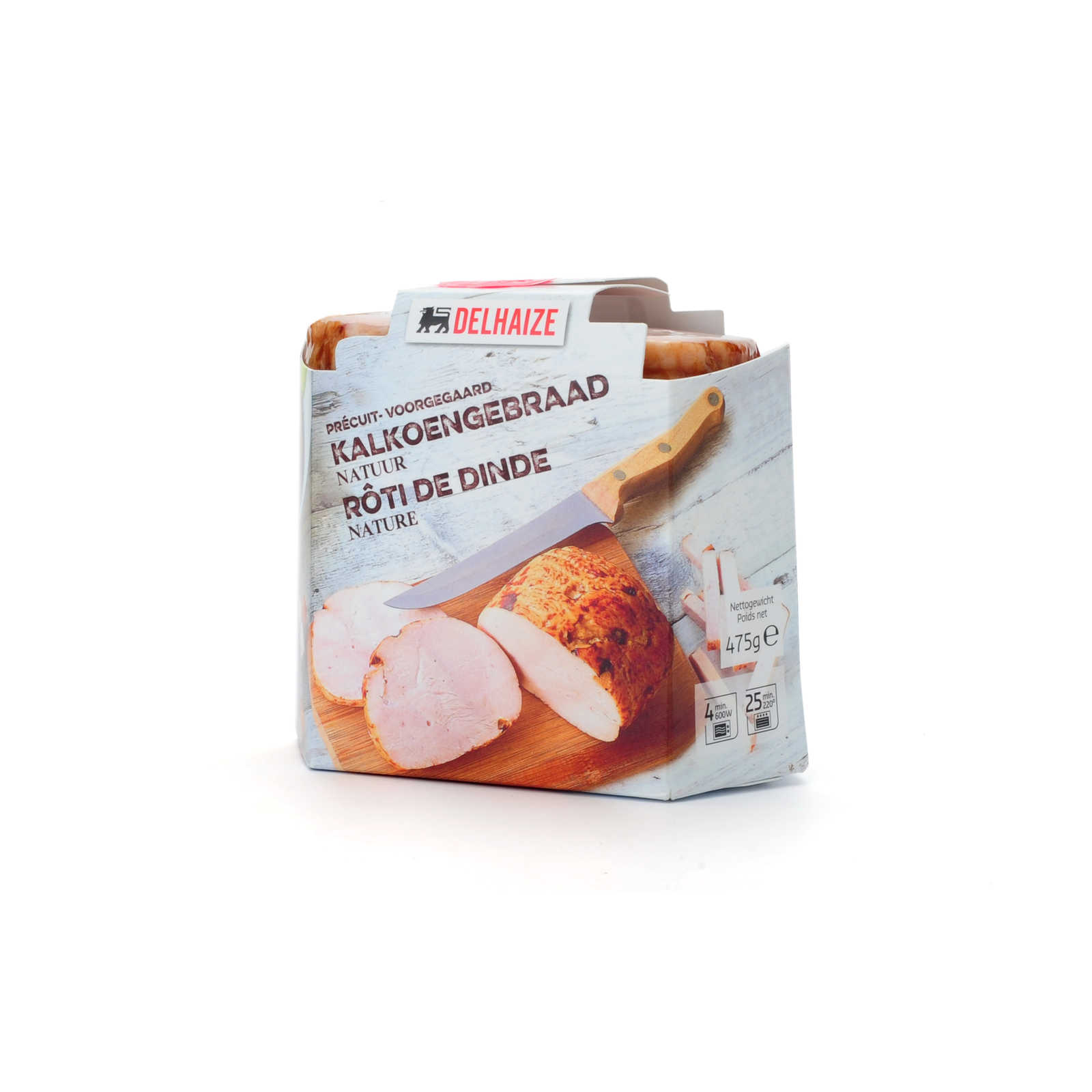 Delhaize | Kalkoengebraad | Voorgegaard | Natuur | 475 gr | Delhaize