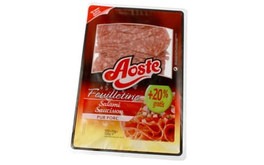 Aoste | Feuilletine | Salami | Tranches | +20% gratuit | 90 gr | Delhaize