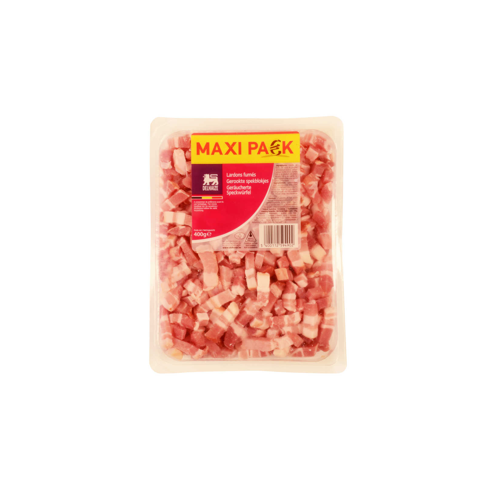 Delhaize | Gerookte spekblokjes | Maxi pack | 400 gr | Delhaize