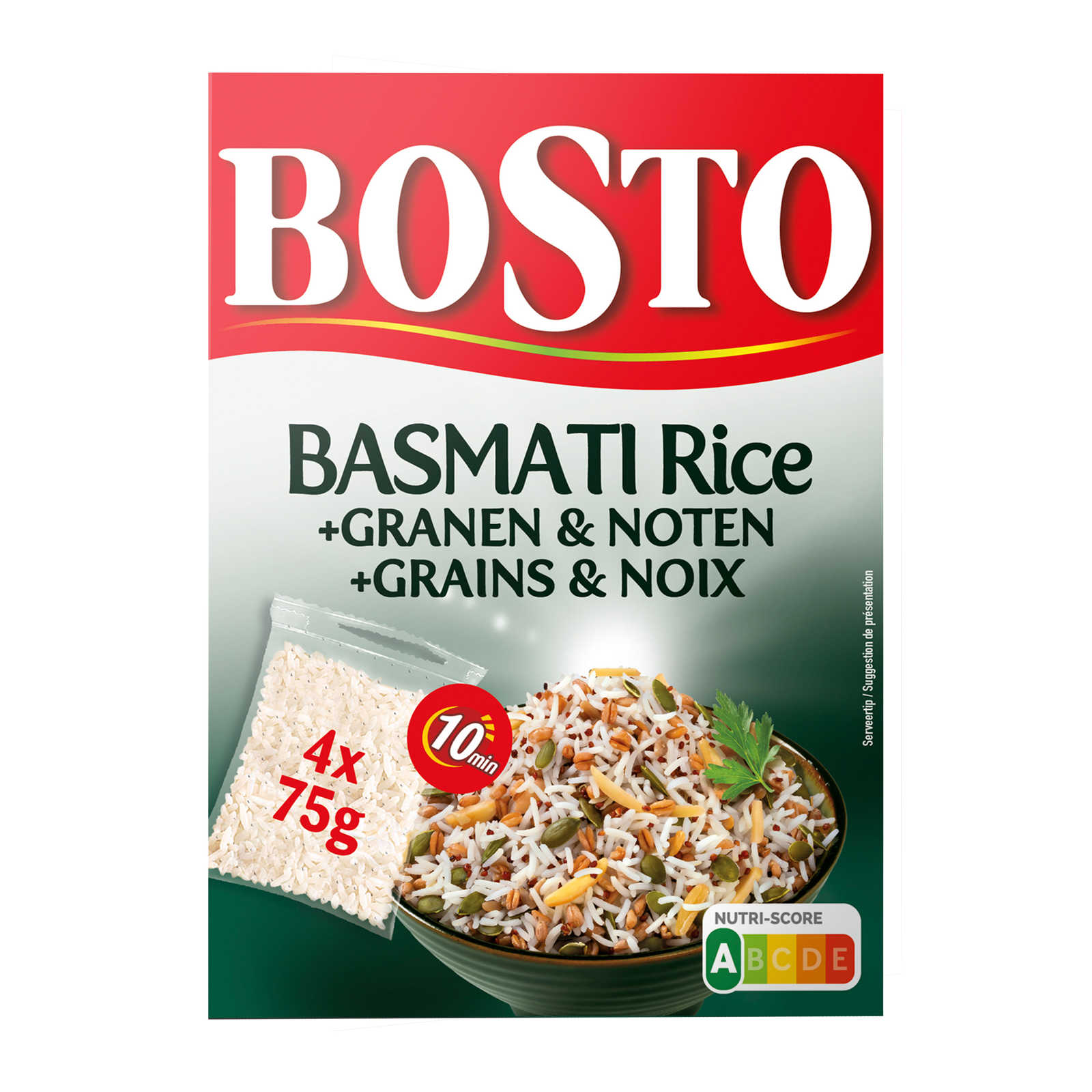 Bosto | Basmati Noix | Mix | Sachet de riz | 4 x 75 gr | Delhaize