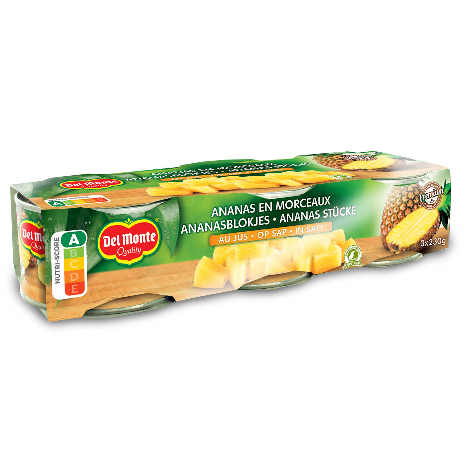 Del Monte | Ananas | Stukjes | Op sap | 3 x 137 gr | Delhaize
