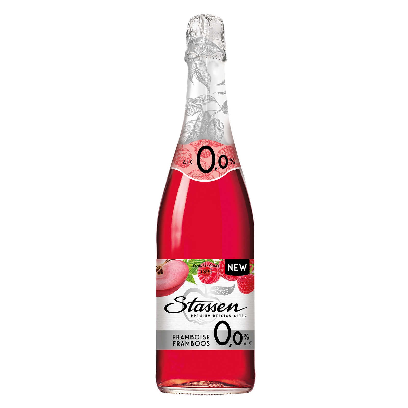 Stassen | Stassen | Cider bier | Framboos | 0%Alc | 75 cl | Delhaize