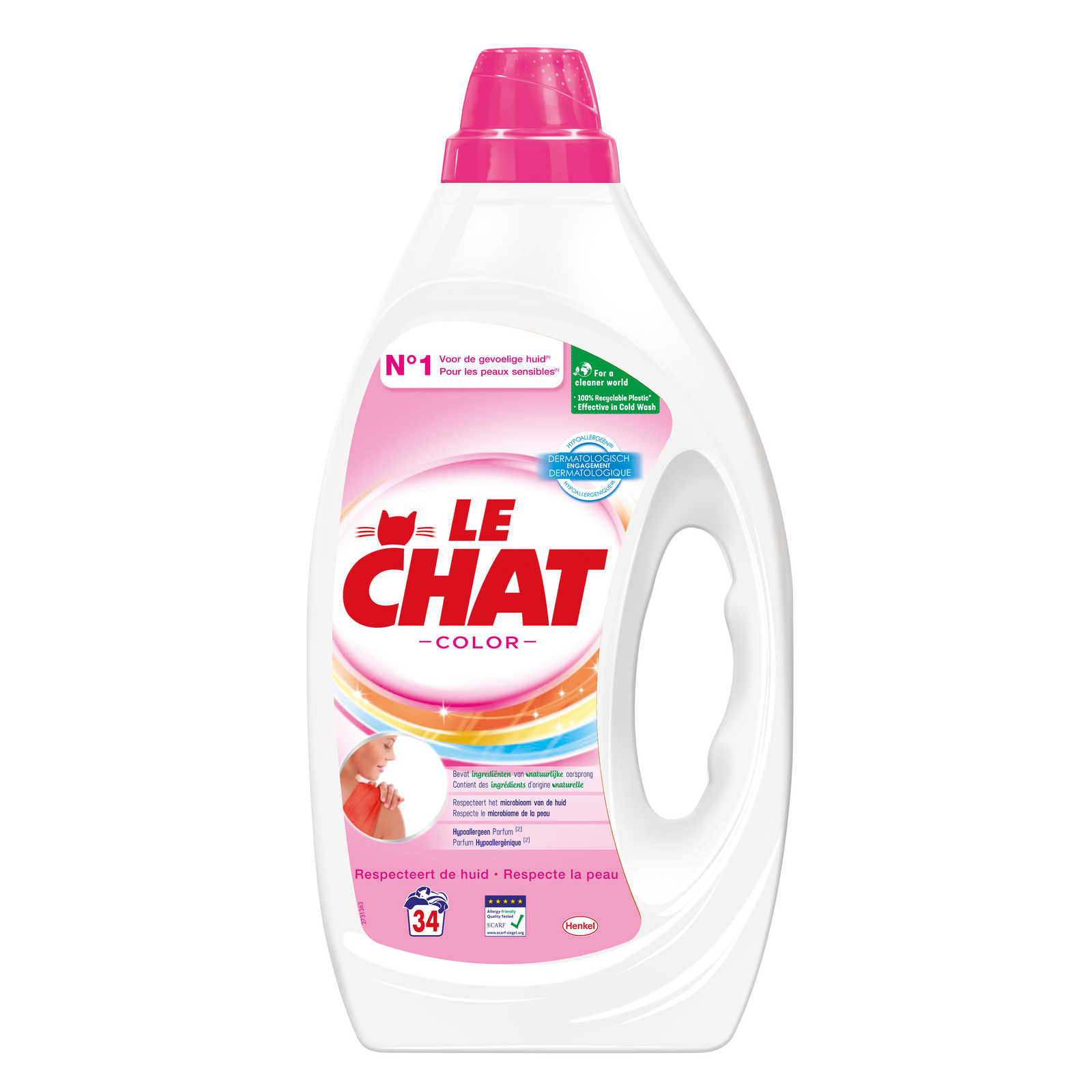 Le Chat | Lessive | Gel | Sensitive | Couleurs | 1,7L | 34DS | 2ème 50% ...