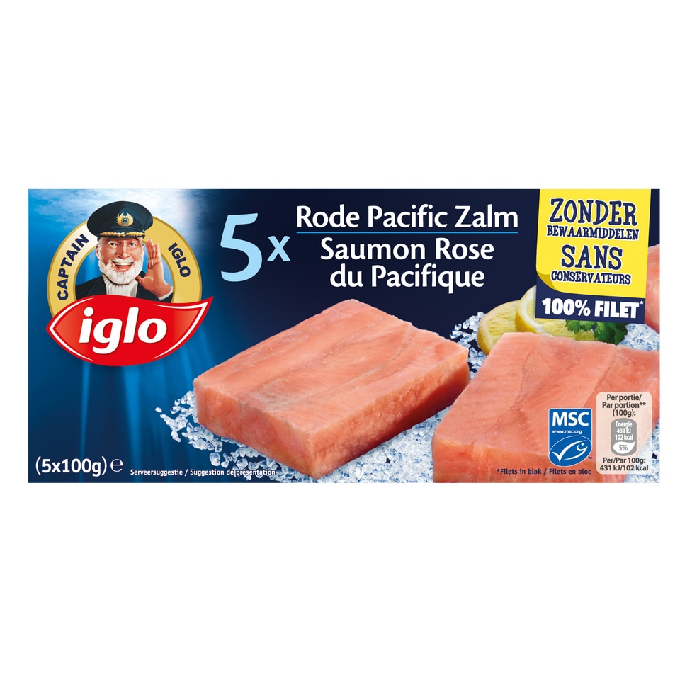 Iglo | Wilde zalmfilet | 5 x 100 gr | Delhaize