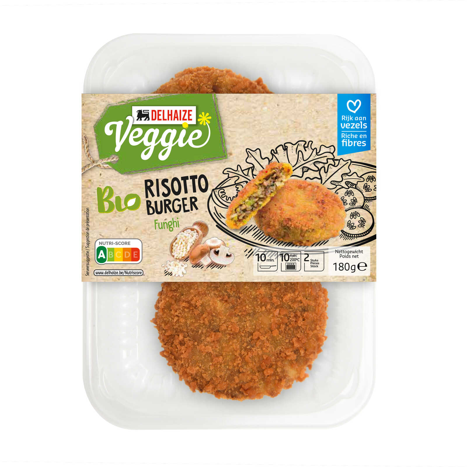 Delhaize | Bio | Burger | risotto | Bio | 180 gr | Delhaize