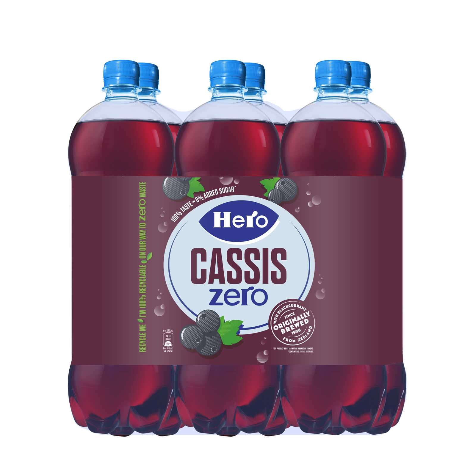 Hero | Hero | Cassis | Zero | Pétillante | 6 x 1,25 l | Delhaize