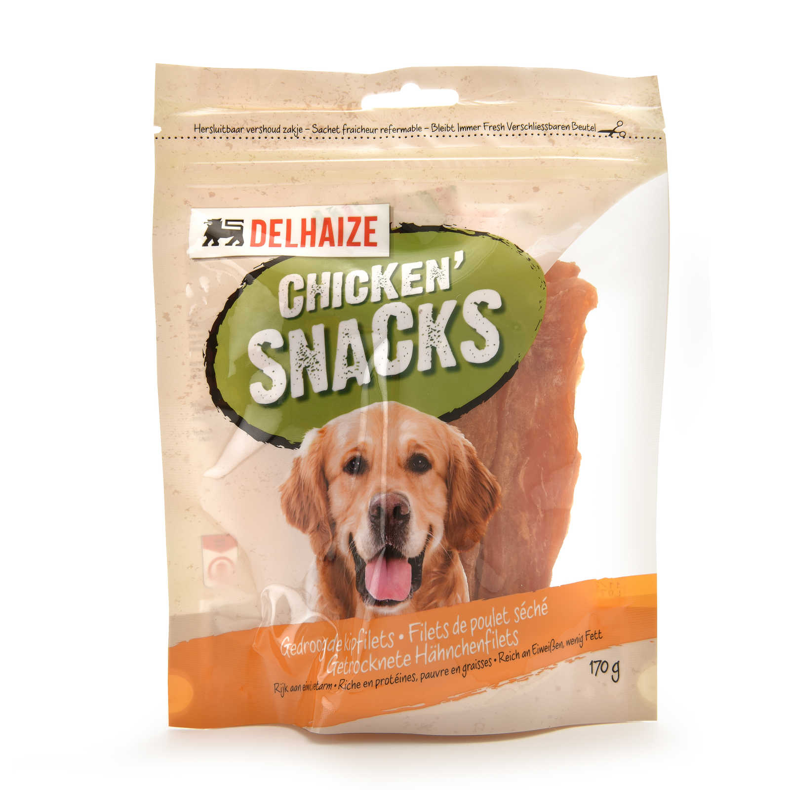 Delhaize | Snacks chien | Strips | Poulet | | 170 gr | Delhaize