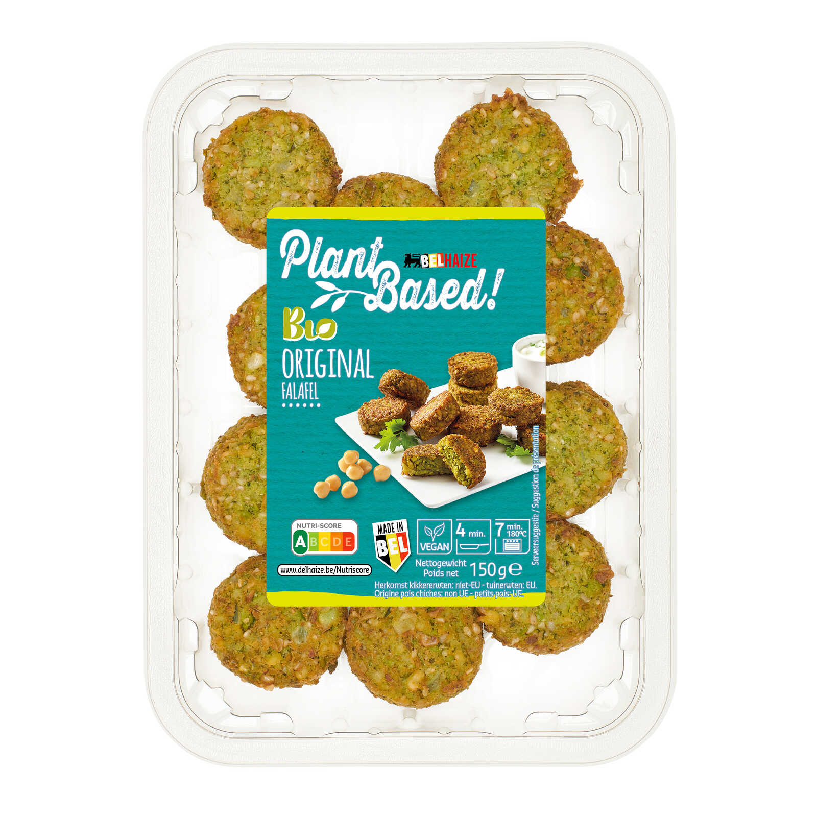 Delhaize | Plant-Based | Falafel | Original | Vegan | Bio | 150 gr ...