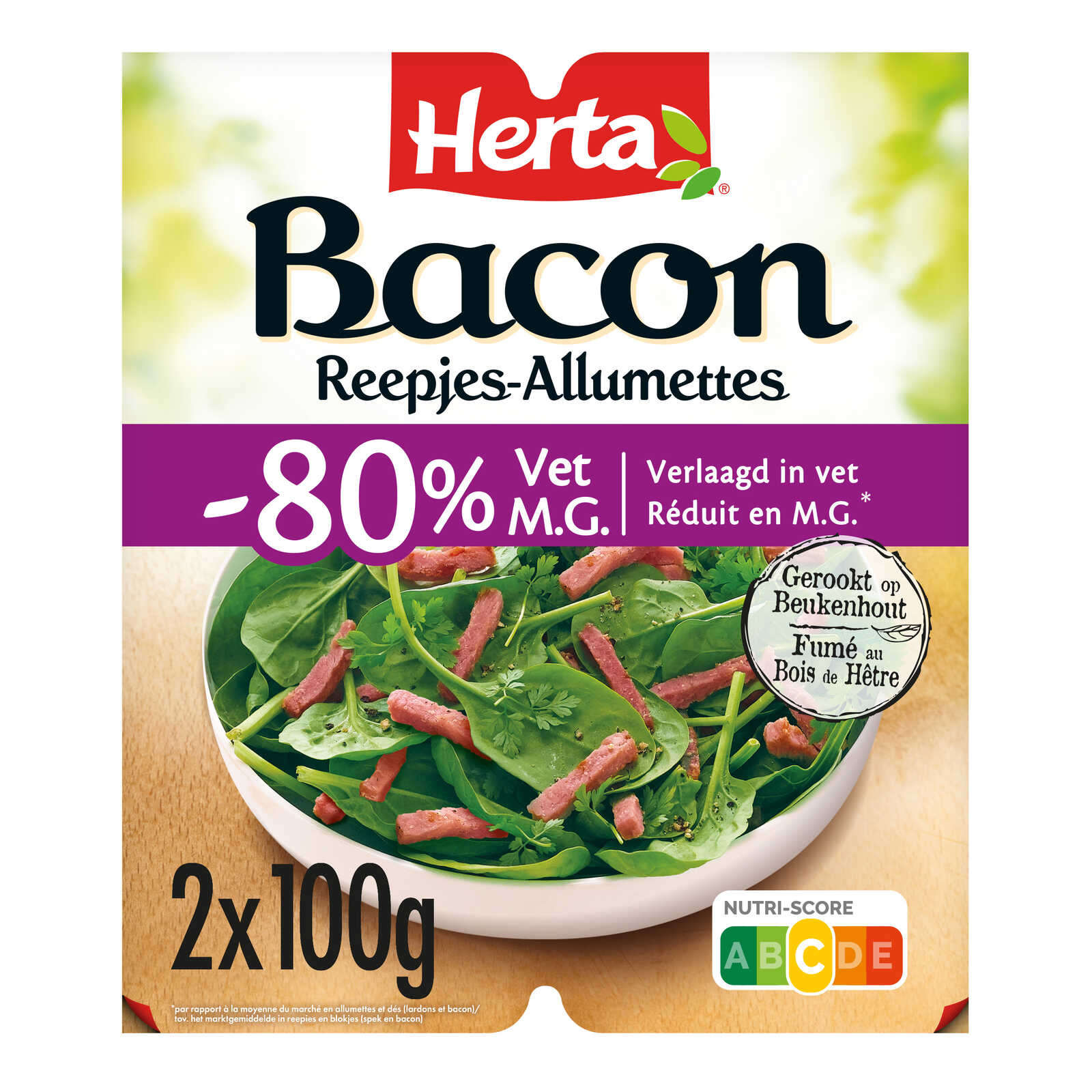 Herta | Baconreepjes | Gerookt | 200 gr | Delhaize