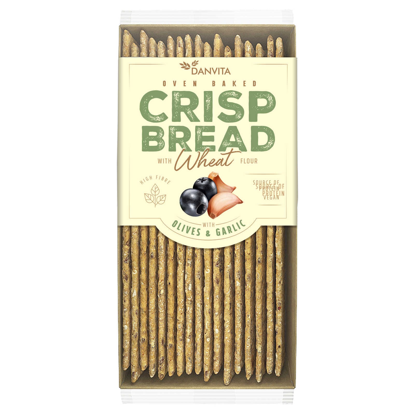 Danvita | Crisp bread | Olives | Ail | 130 gr | Delhaize