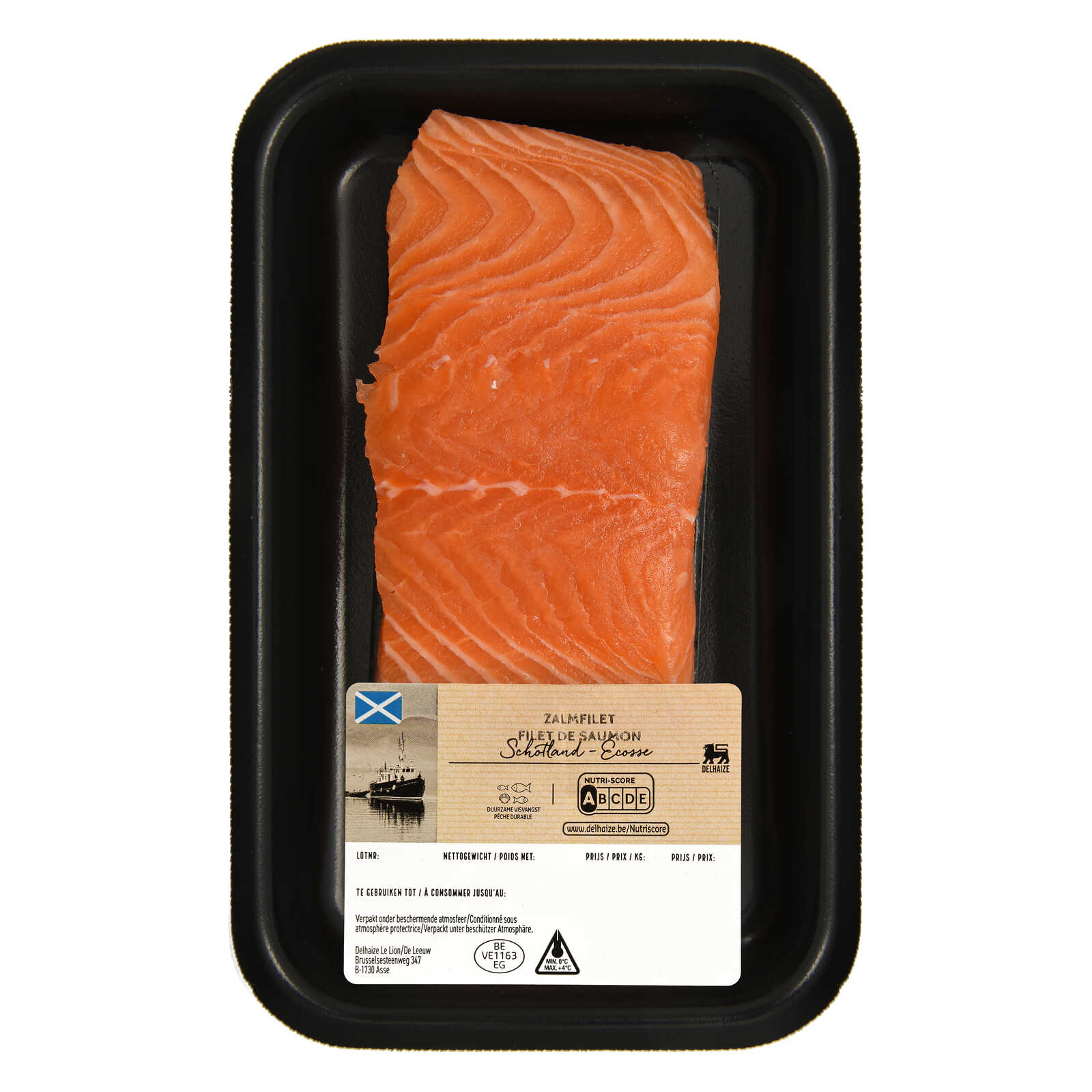 Delhaize | Schotse zalm | Filet | Zonder vel | +/- 243 gr | Delhaize