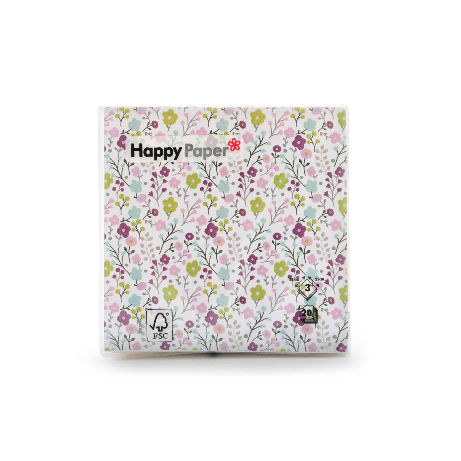 Happy Paper | Servetten | Scapy Mauve | 25cm | 20 st | Delhaize