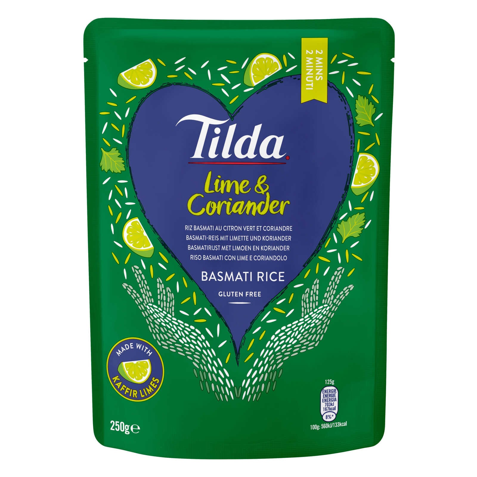 Tilda | Rijst | Gestoomd | Basmati | Limoen koriander | 250 gr | Delhaize