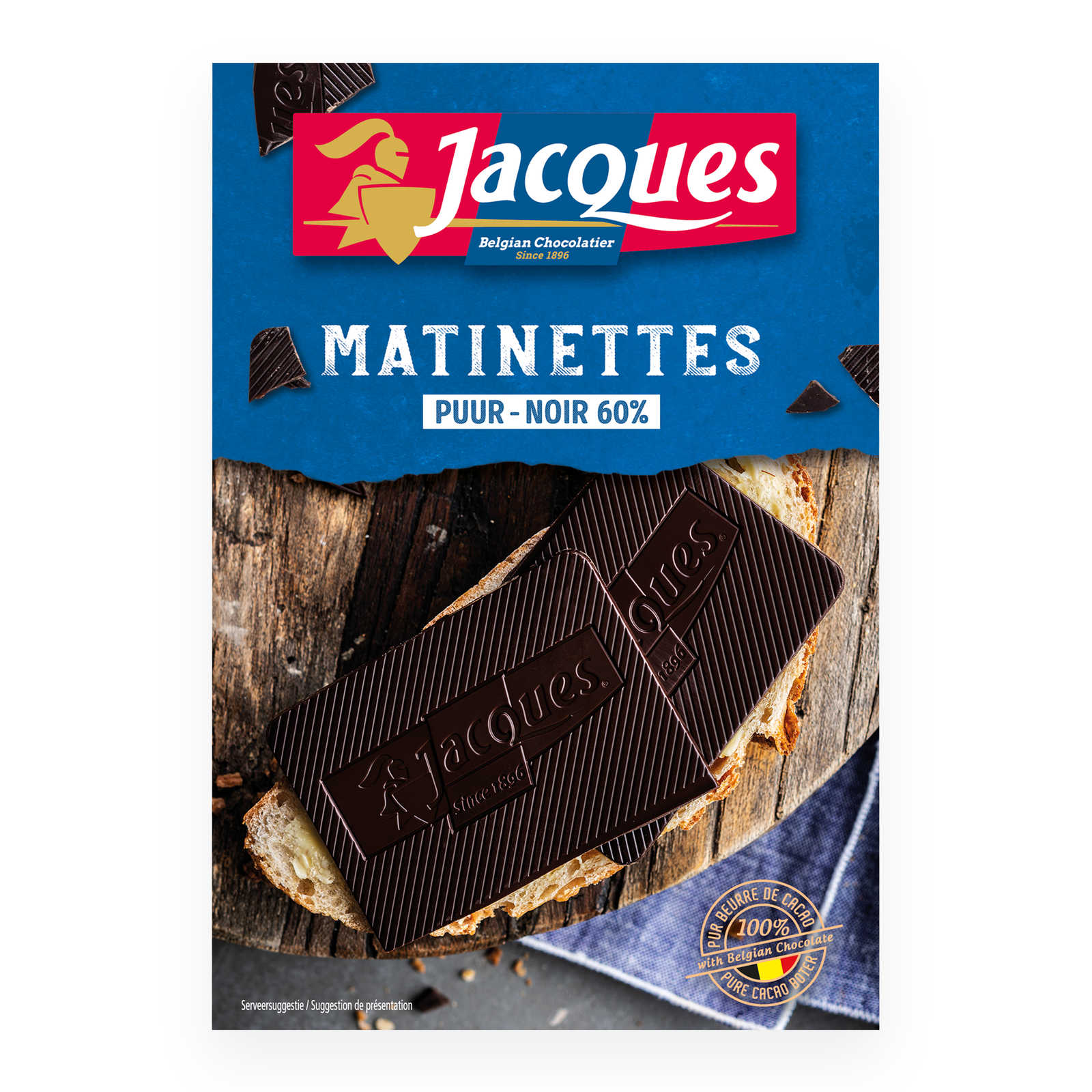 Jacques | Chocolade | Puur | Matinettes 60% | 128 gr | Delhaize