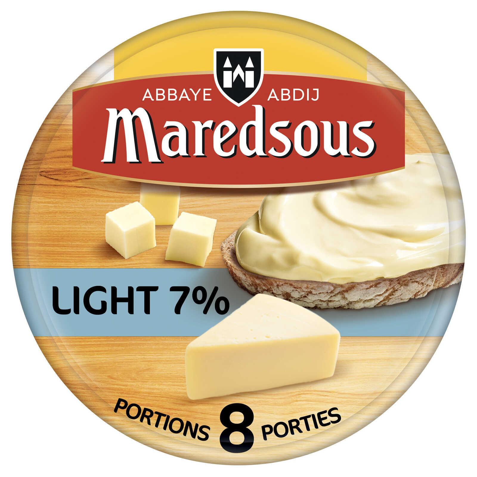 Maredsous | Fromage à tartiner | Light | 8 Portions | 8 x 16 gr | Delhaize