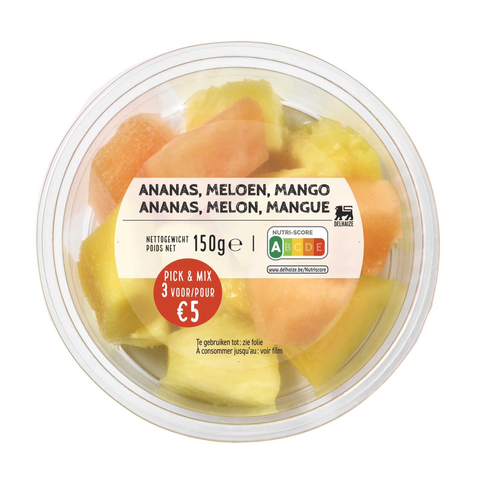 Delhaize | Fruitsalade | ananas | mel | mang | 150 gr | Delhaize