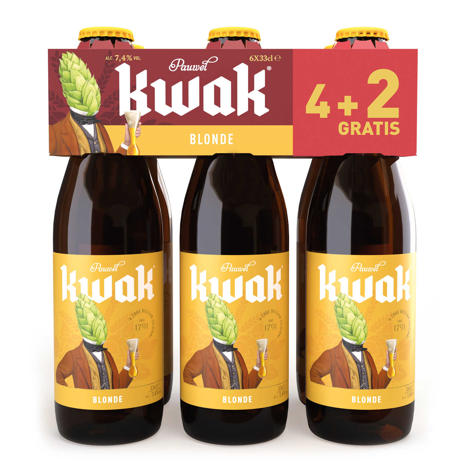 Kwak | Bière blonde | 7,4% alc | 4+2 | 6 x 33 cl | Delhaize